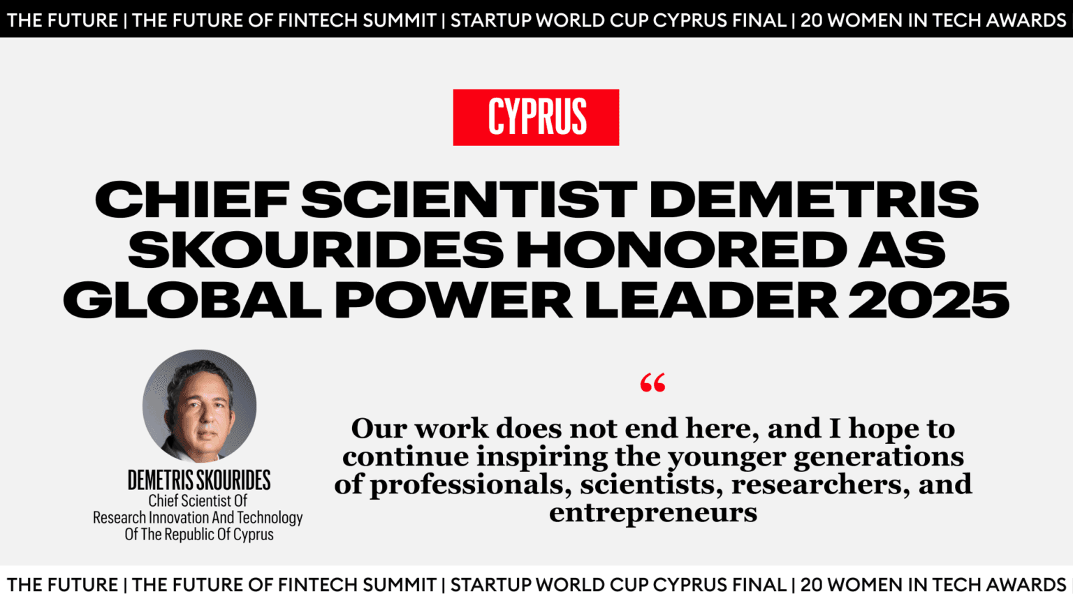 Cyprus Shaping The Future: Chief Scientist Demetris Skourides Honored ...